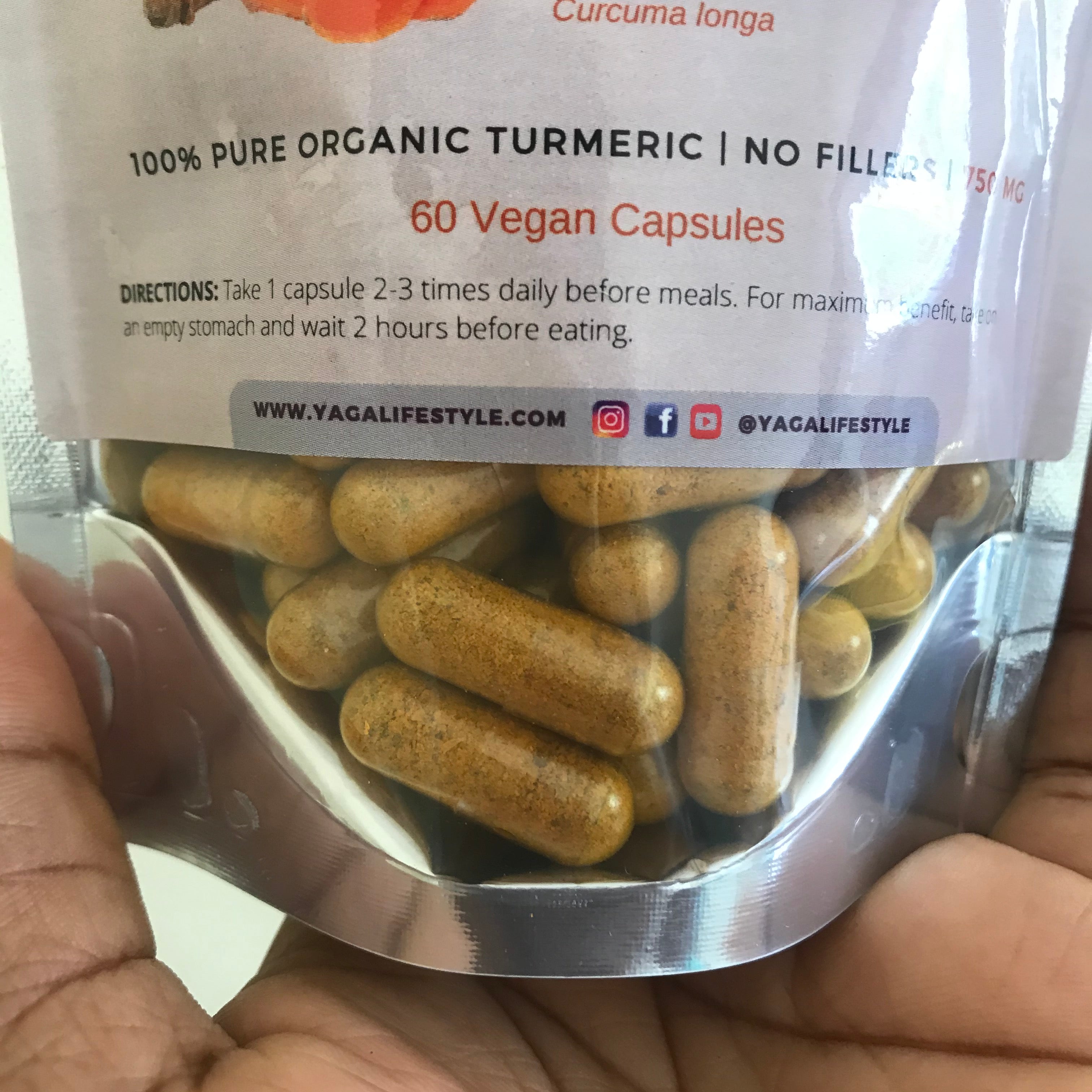 Organic Jamaican Turmeric Supplement - 60 Vegan Capsules